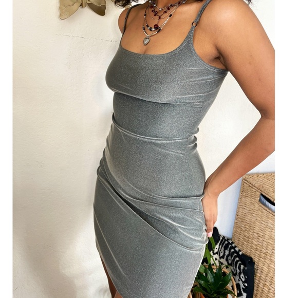 Dresses | Vintage Silver Glitter Dress | Poshmark
